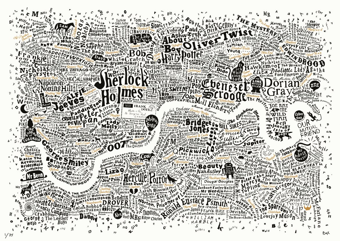 Creative London Maps with themes of Music, film and literature.