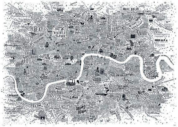 Creative London Maps with themes of Music, film and literature.