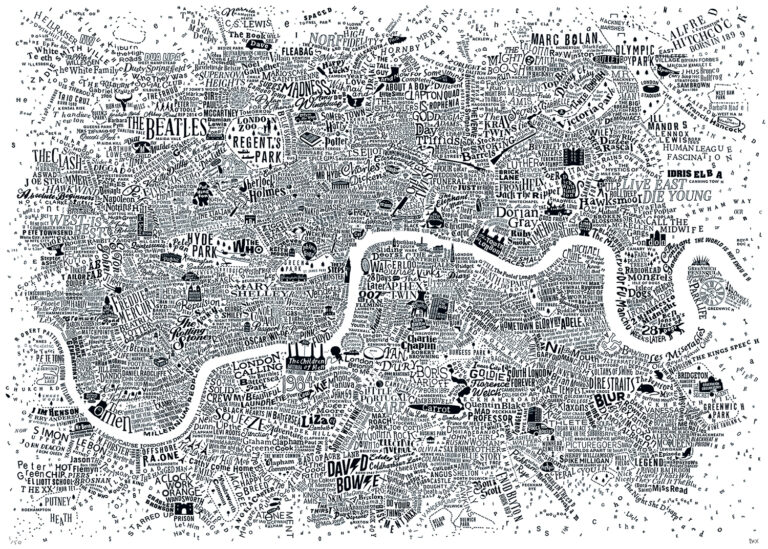Creative London Maps with themes of Music, film and literature.