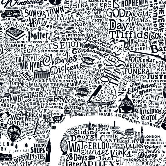 Creative London Maps with themes of Music, film and literature.
